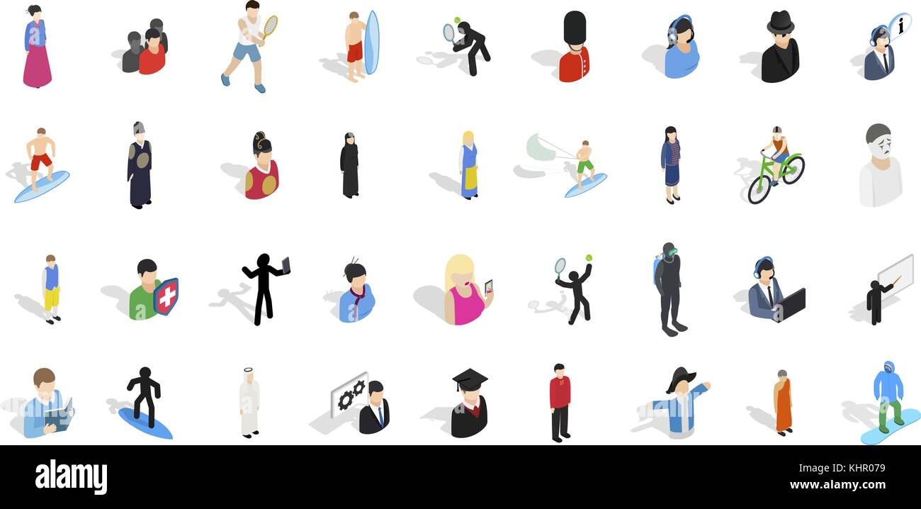 People icon set, isometric style Stock Vector Image & Art - Alamy