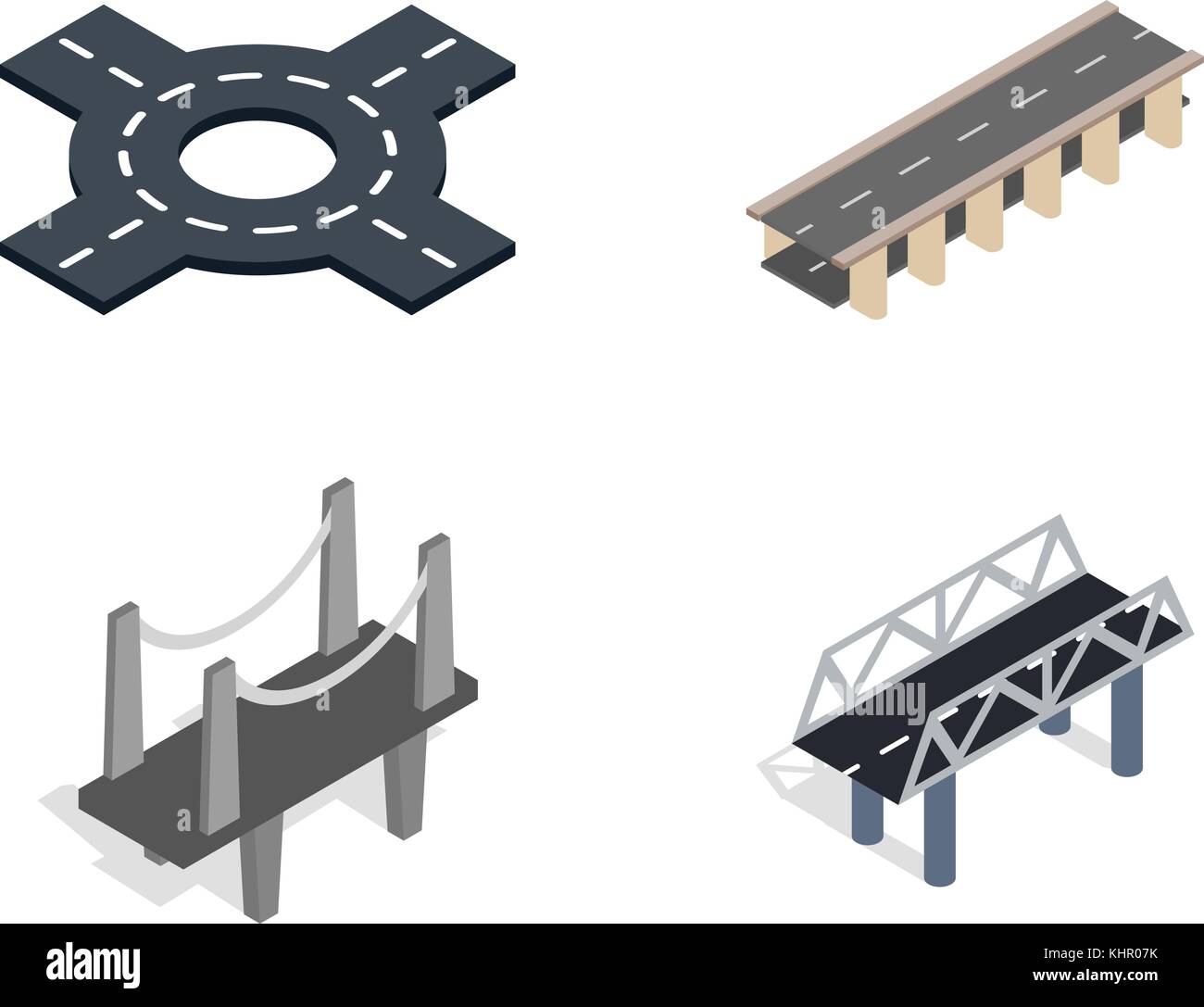 Road icon set, isometric style Stock Vector Image & Art - Alamy