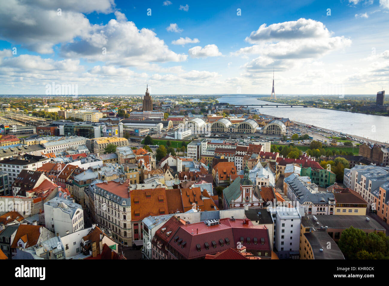 Top view of the old city of Riga Stock Photo - Alamy