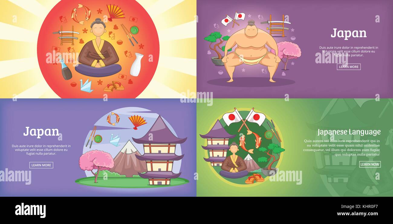 Japan banner set or poster vector illustration Stock Vector Image & Art ...