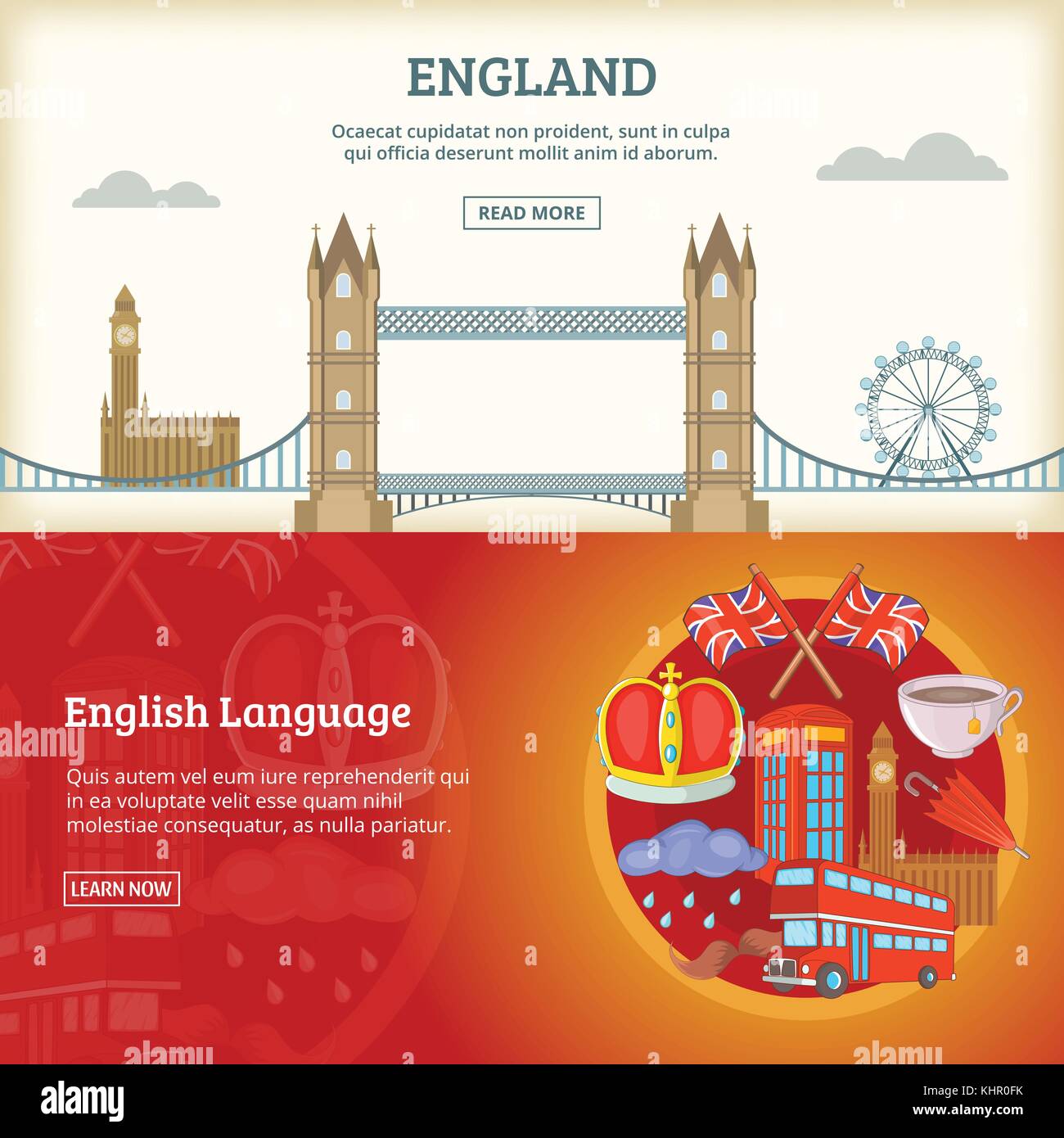 England banner or poster set vector illustration Stock Vector Image ...