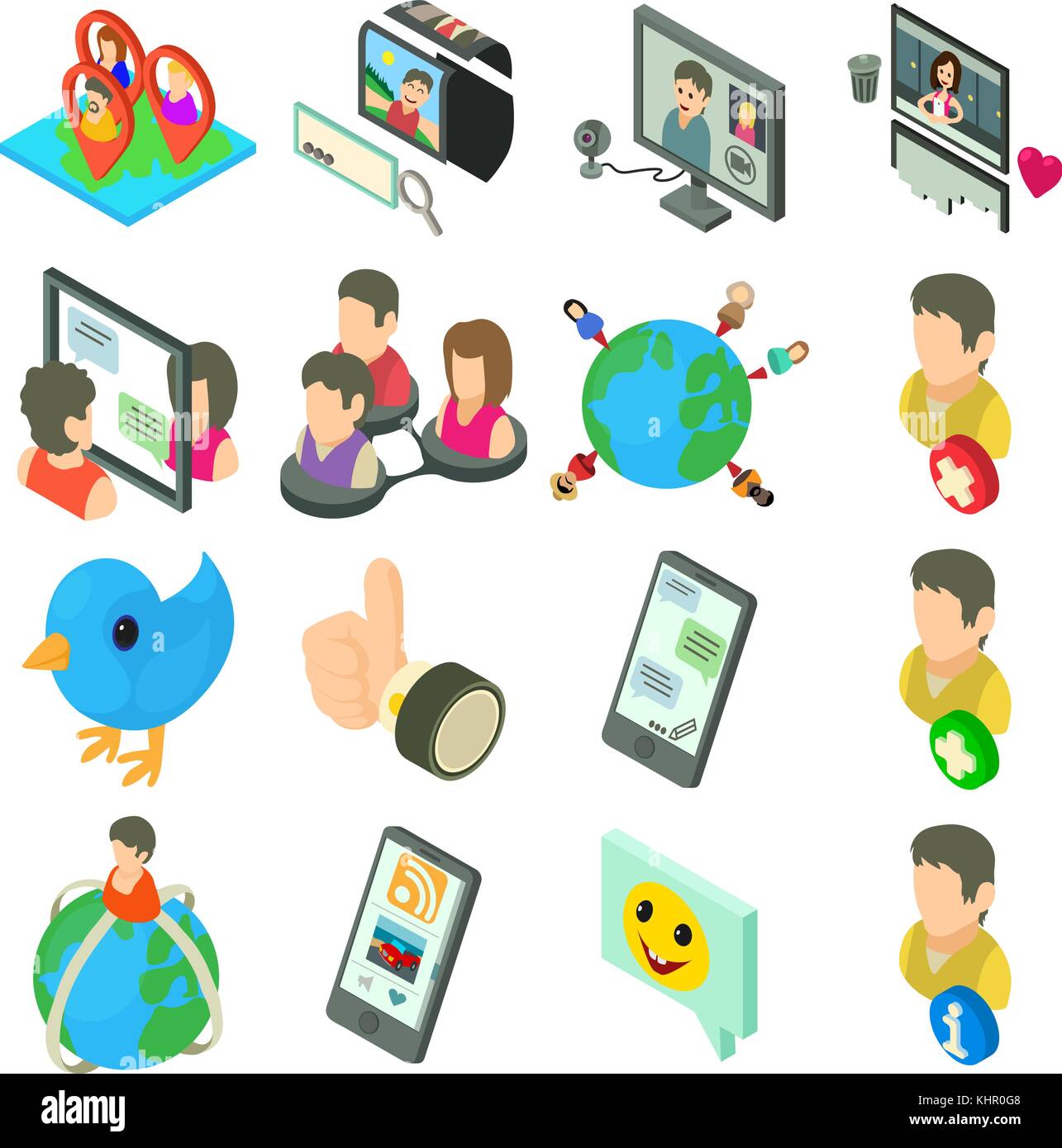 Abstract 3d isometric phone color Stock Vector Images - Alamy