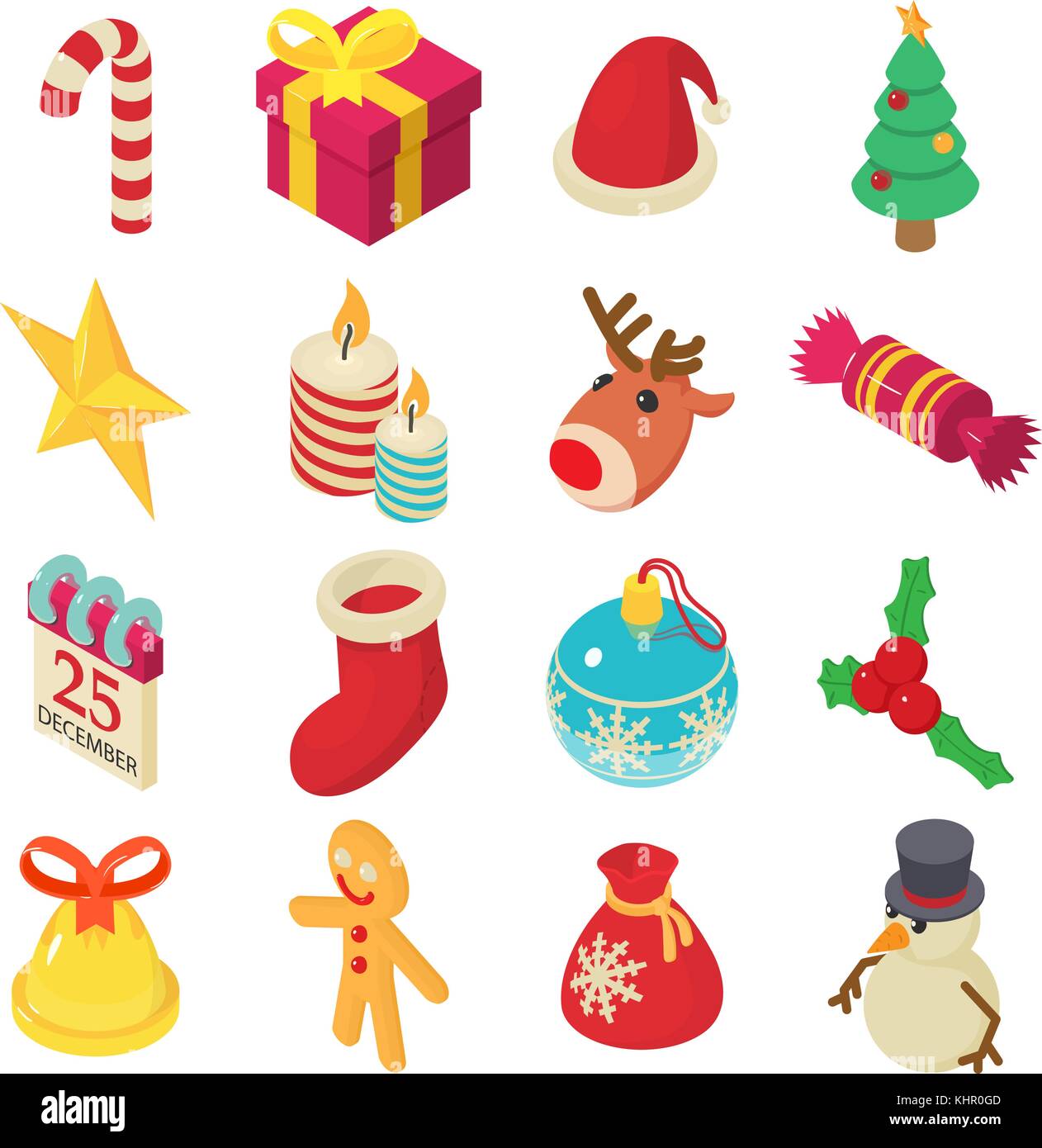 Christmas icons set, isometric style Stock Vector Image & Art - Alamy