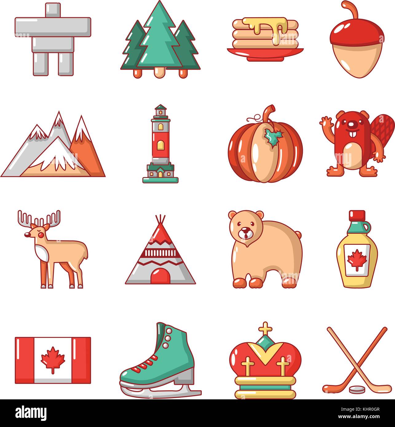 Canada travel icons set, cartoon style Stock Vector Image & Art - Alamy
