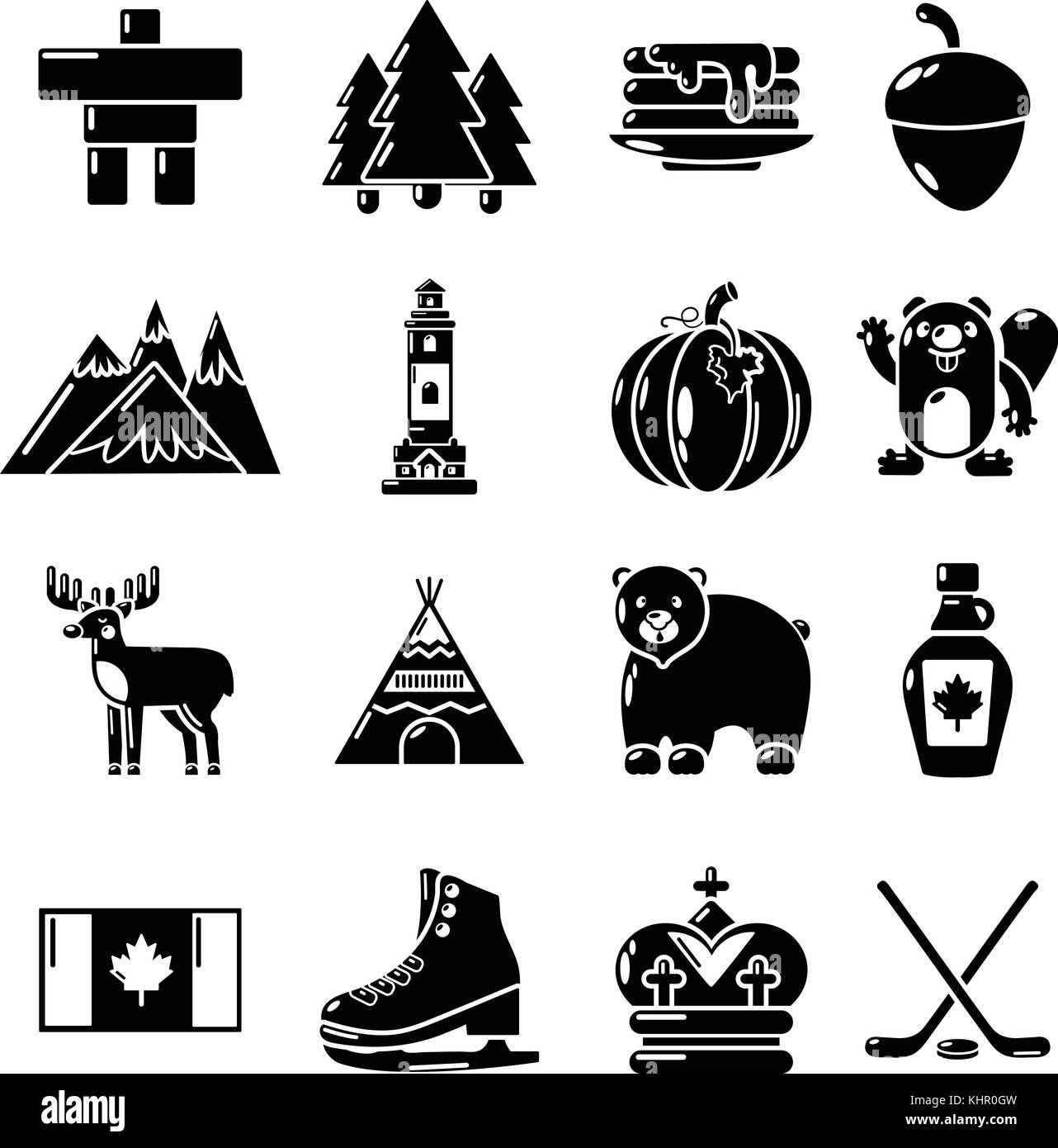 Canada travel icons set, simple style Stock Vector Image & Art - Alamy
