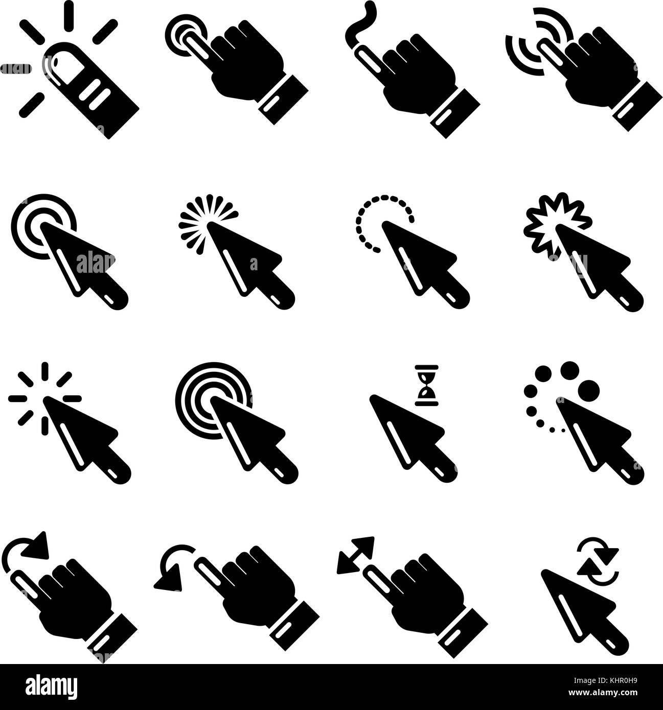 Hand click icons set, simple style Stock Vector Image & Art - Alamy