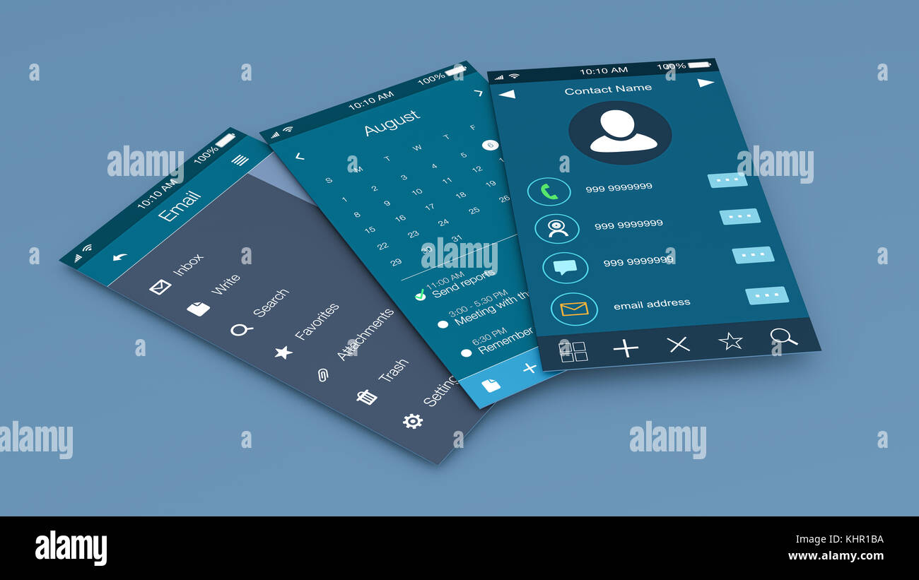 composition of mobile apps mockup (3d render Stock Photo - Alamy