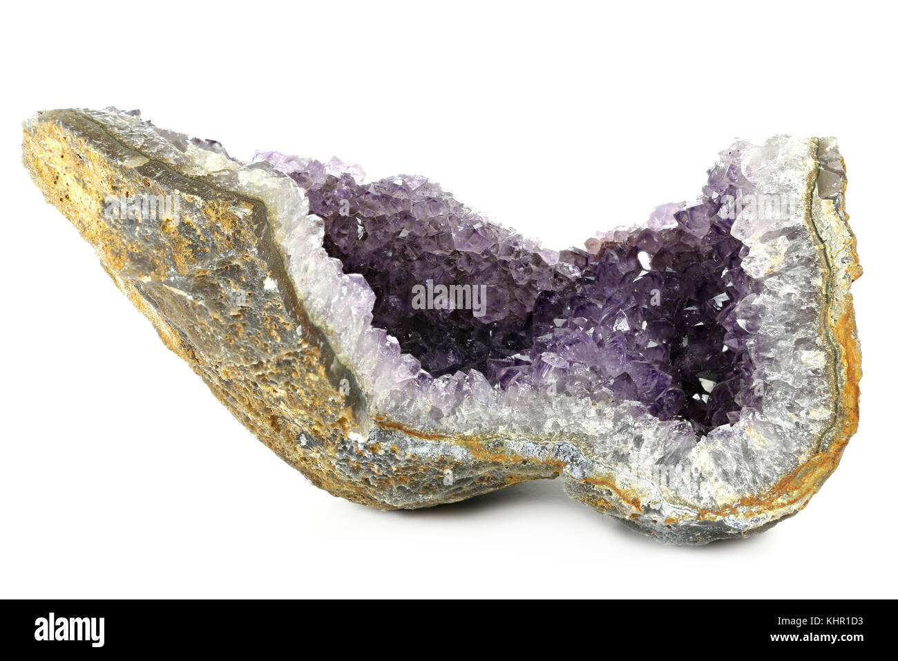 Brazilian amethyst isolated on white background Stock Photo - Alamy