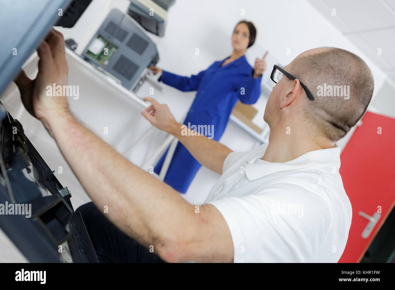 student in electrical engineering course training with teacher Stock ...