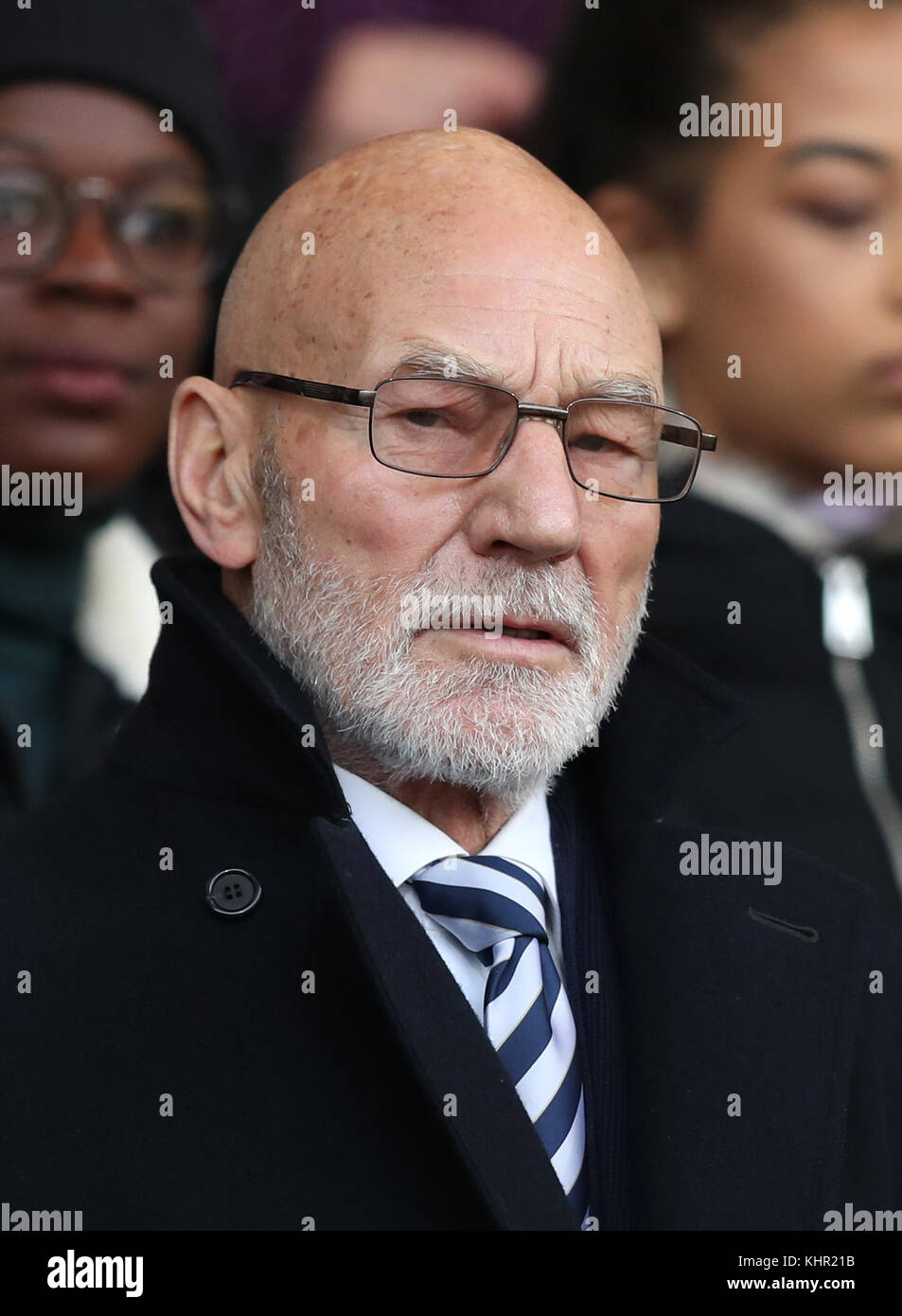 Sir Patrick Stewart in the stands before the Premier League match at ...