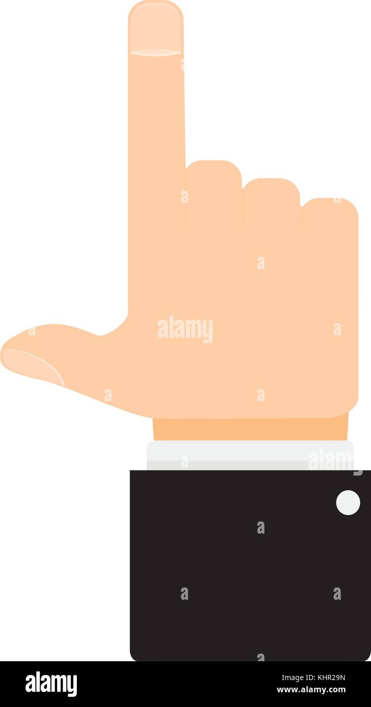 Finger pointer up. Hand gesture cursor, vector one finger arm, indicate ...