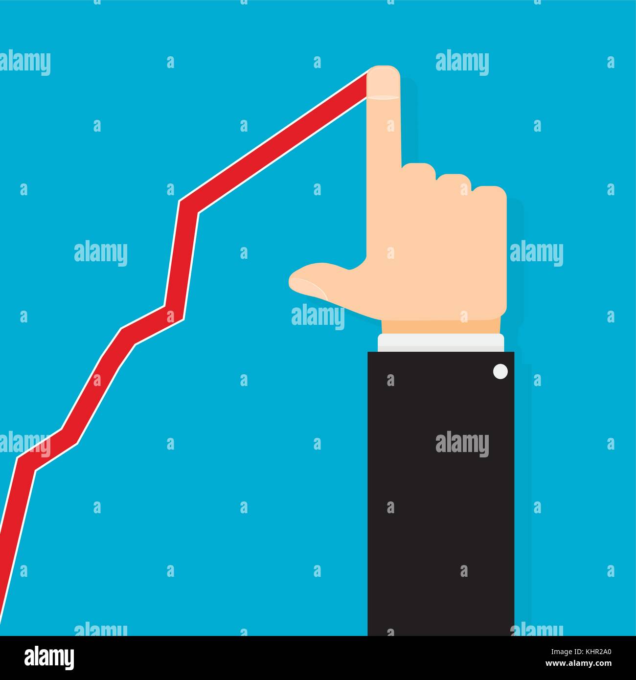 Business growth, upward graph and human hand. Success growth and graph ...