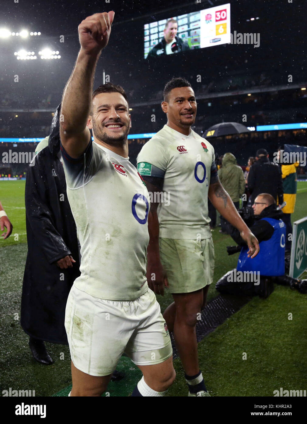 England's Danny Care celebrates after the Autumn International at ...