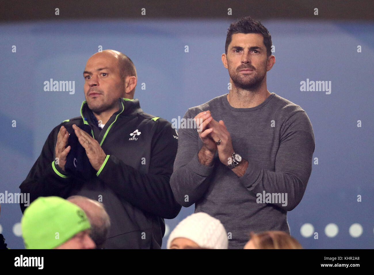 Rob Kearney (right) and Rory Best in the stands during the Autumn ...