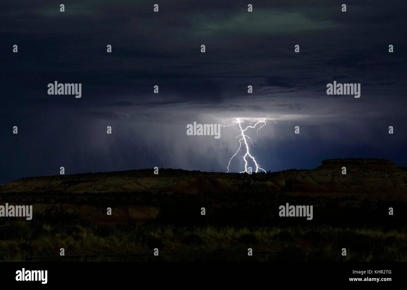 Lightning during thunderstorm, Canyonlands National Park, Utah Stock ...