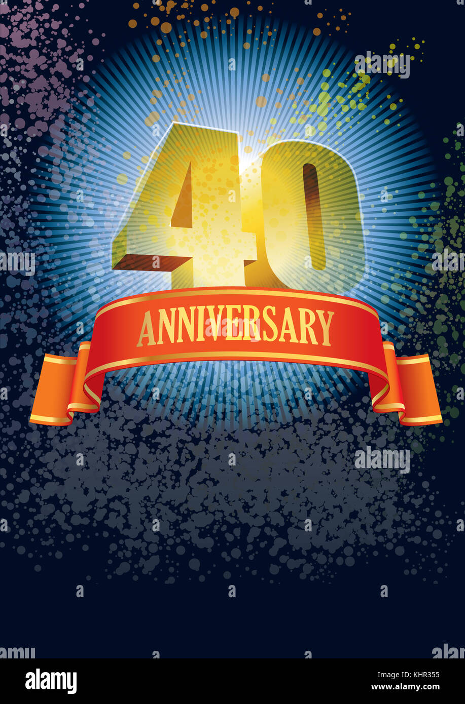 Background with design elements for the poster celebrating fortieth ...