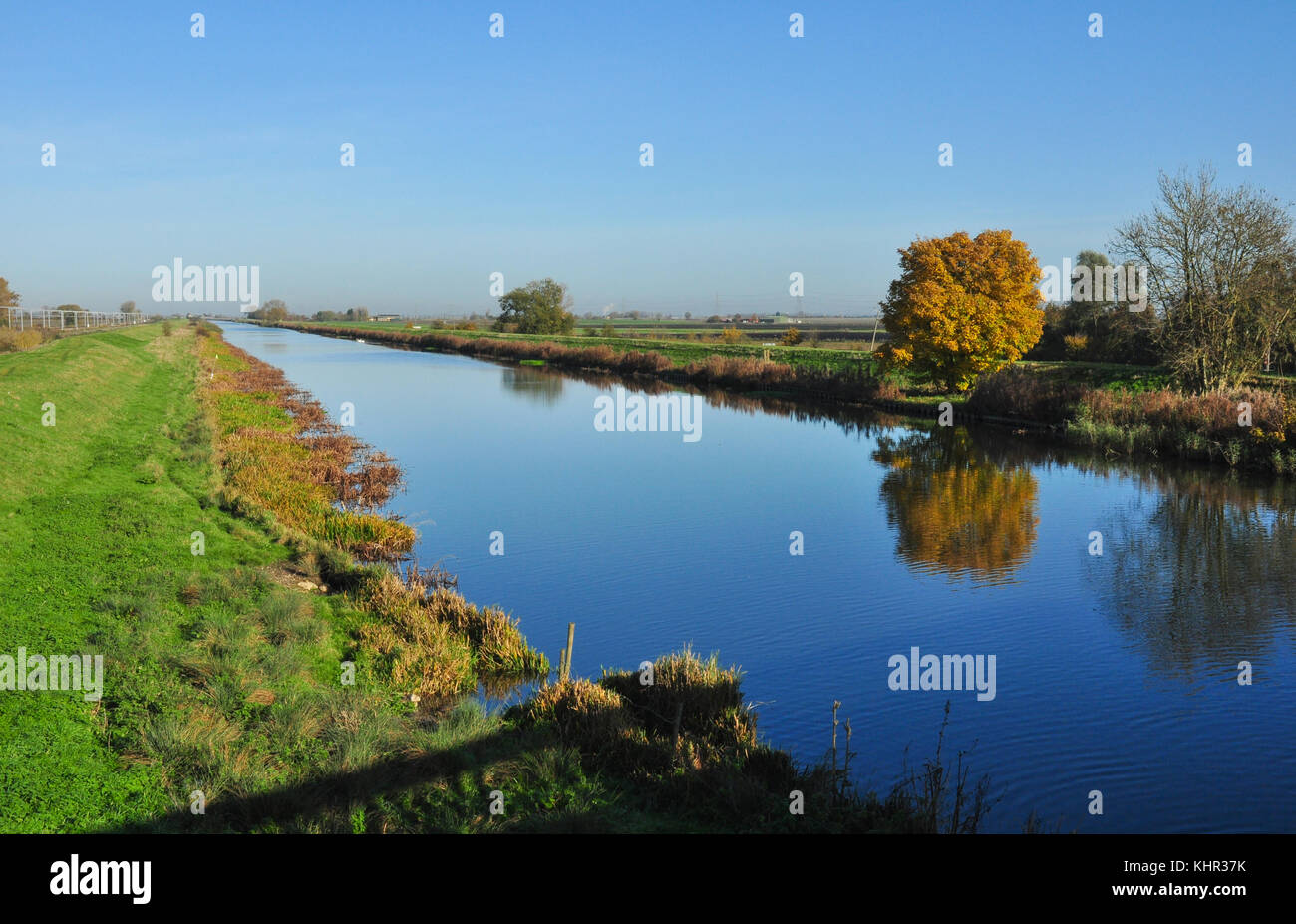 River Great Ouse at Queen Adelaide just north of Ely, Cambridgeshire ...