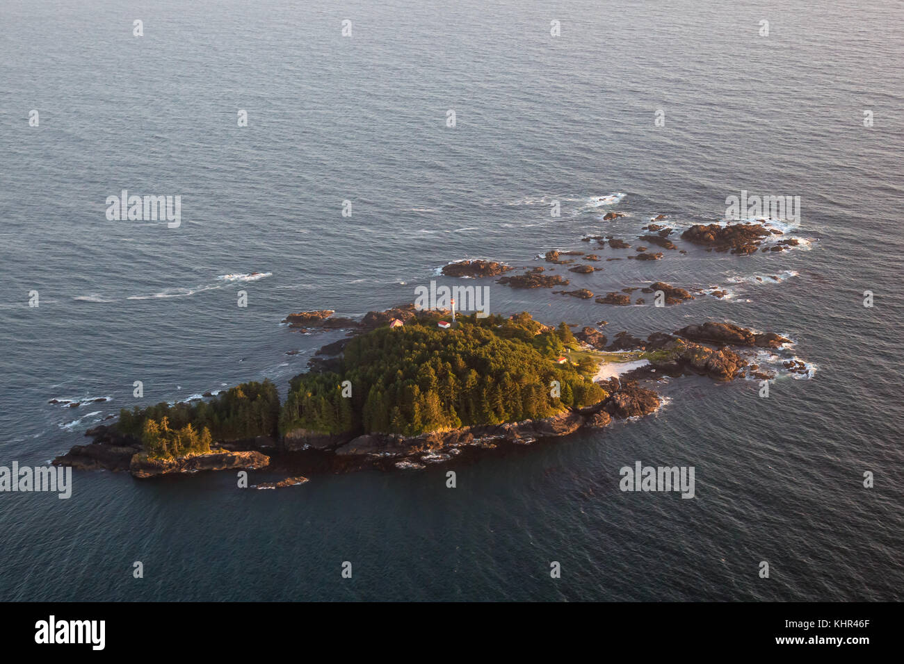 Lighthouse on Lennard Island near Tofino, Vancouver Island, British ...
