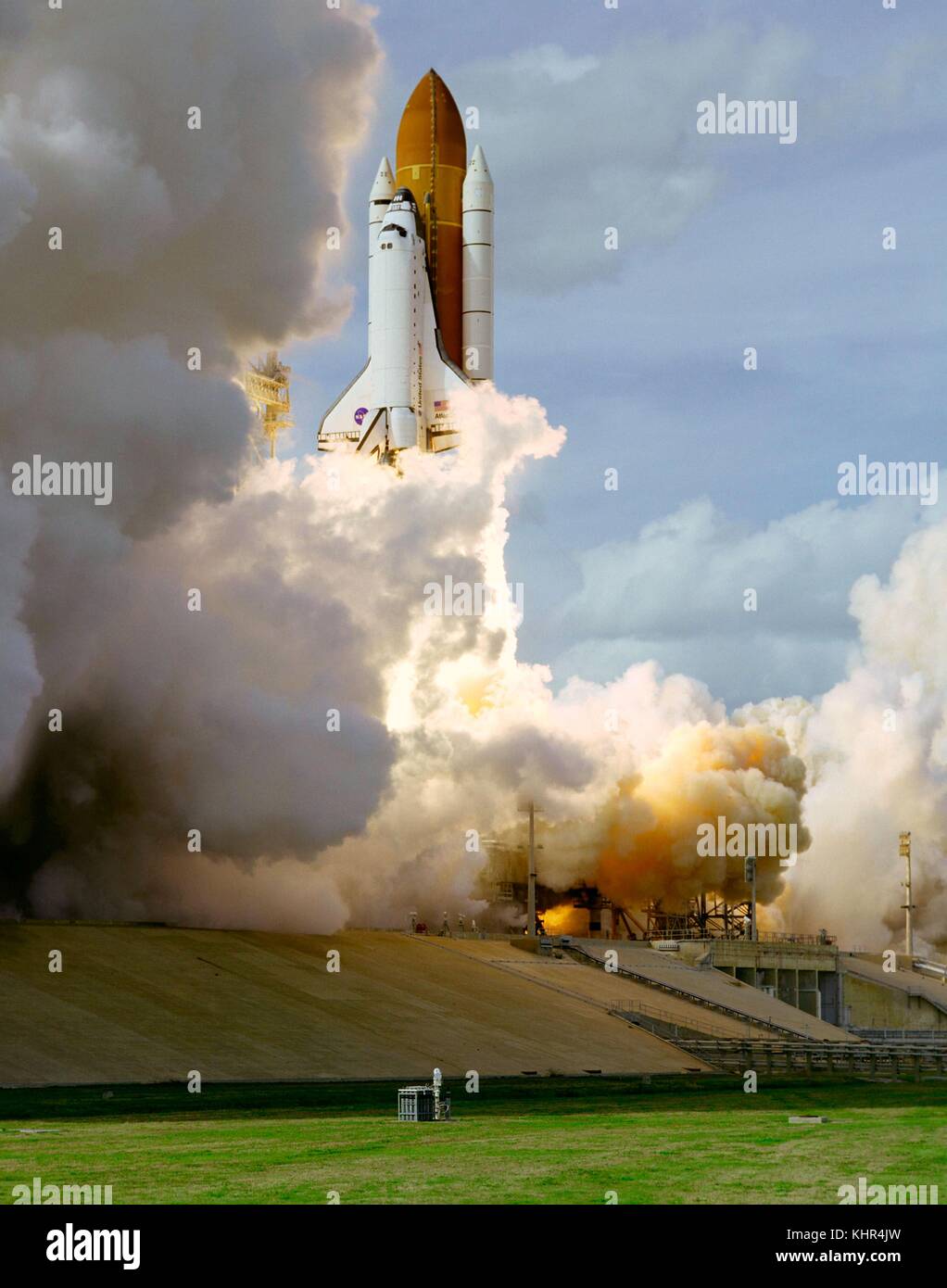 The NASA Space Shuttle Atlantis launches from the Kennedy Space Center ...