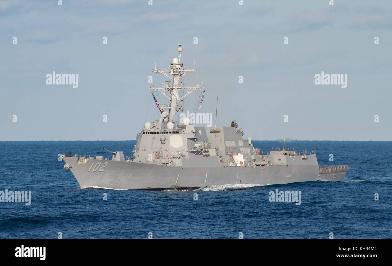 The U.S. Navy Arleigh Burke-class guided-missile destroyer USS Sampson ...
