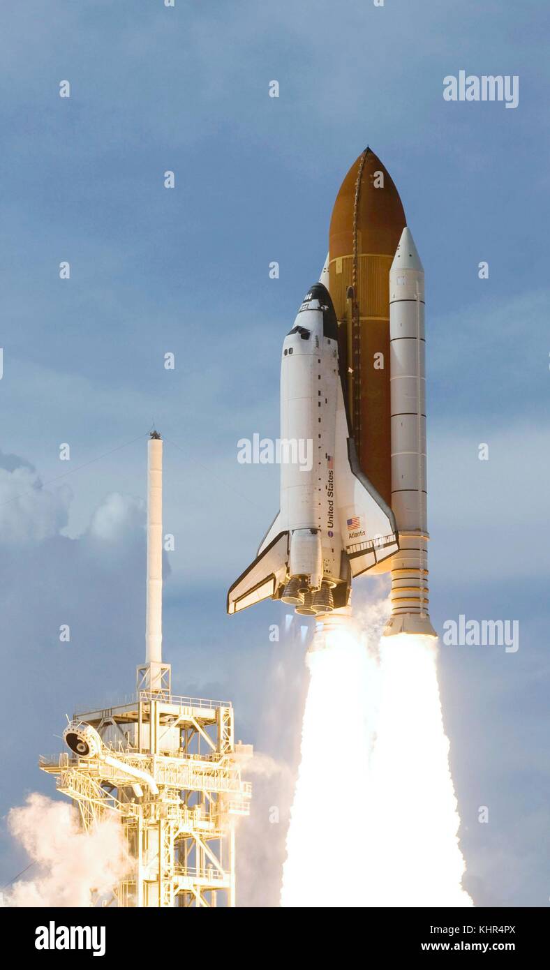 The NASA Space Shuttle Atlantis launches from the Kennedy Space Center ...