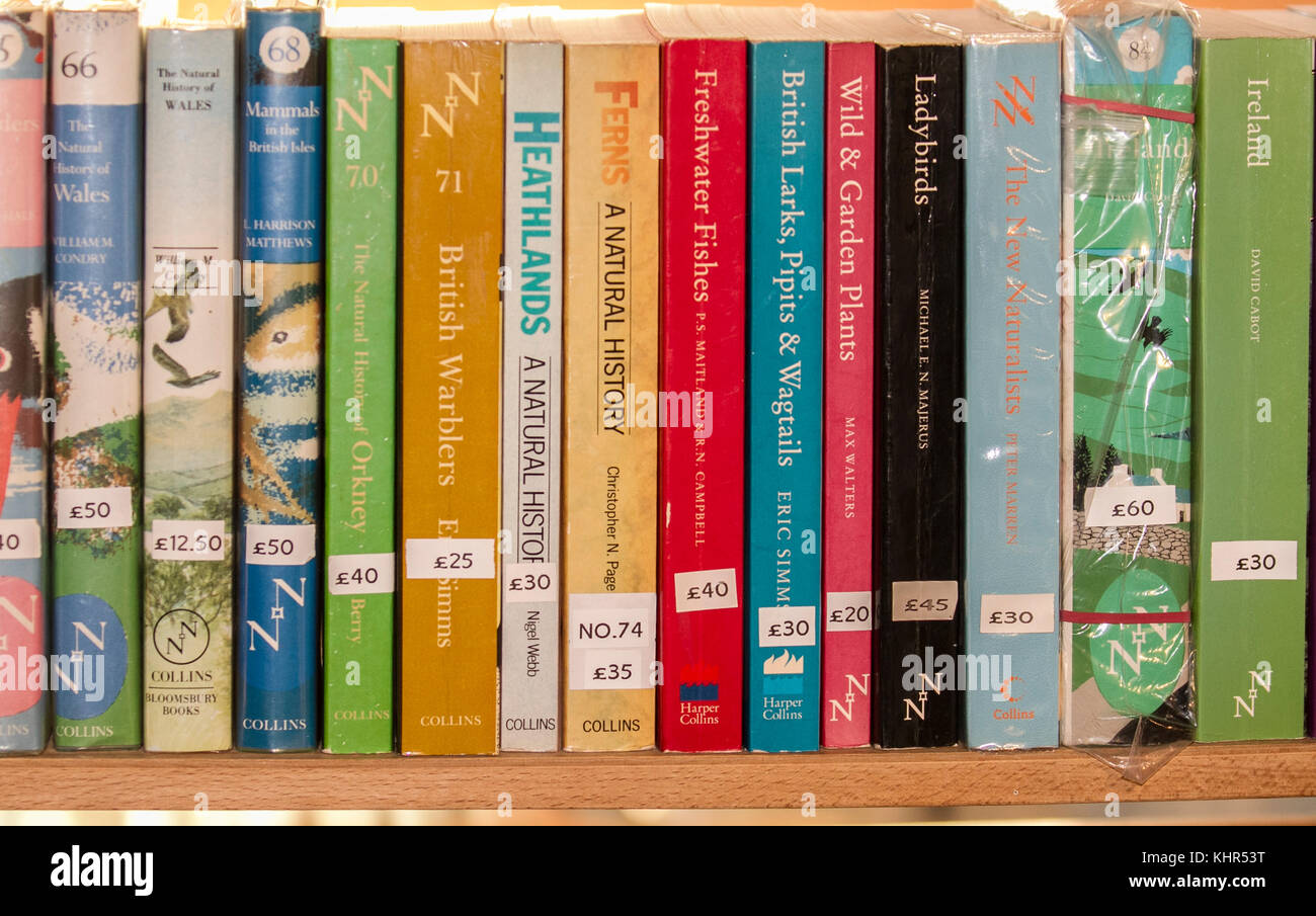 Natural history priced reference volumes. Book spines; Stacks of Bird ...
