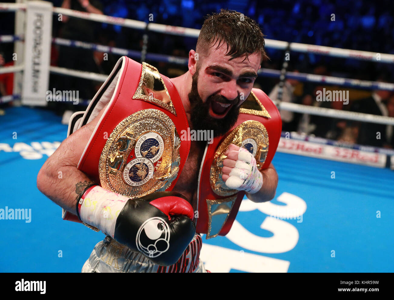 Jono Carroll celebrates winning the IBF Intercontinental Super ...