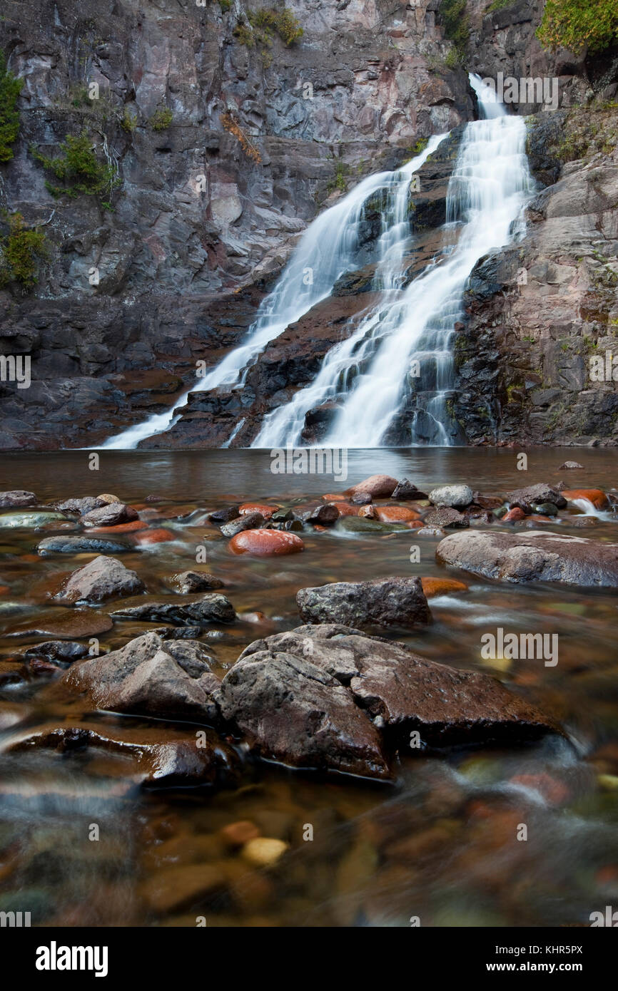 Caribou Waterfall, Lake Superior, Tofte, Minnesota Stock Photo - Alamy