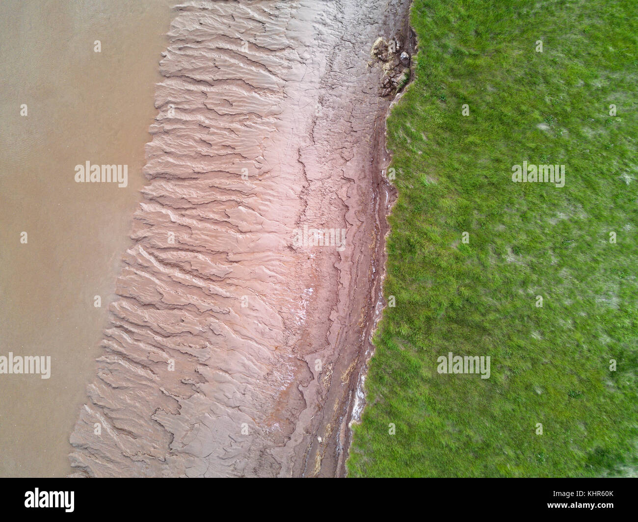 Maccan River estuary along saltmarsh, Chignecto Bay, Nova Scotia ...