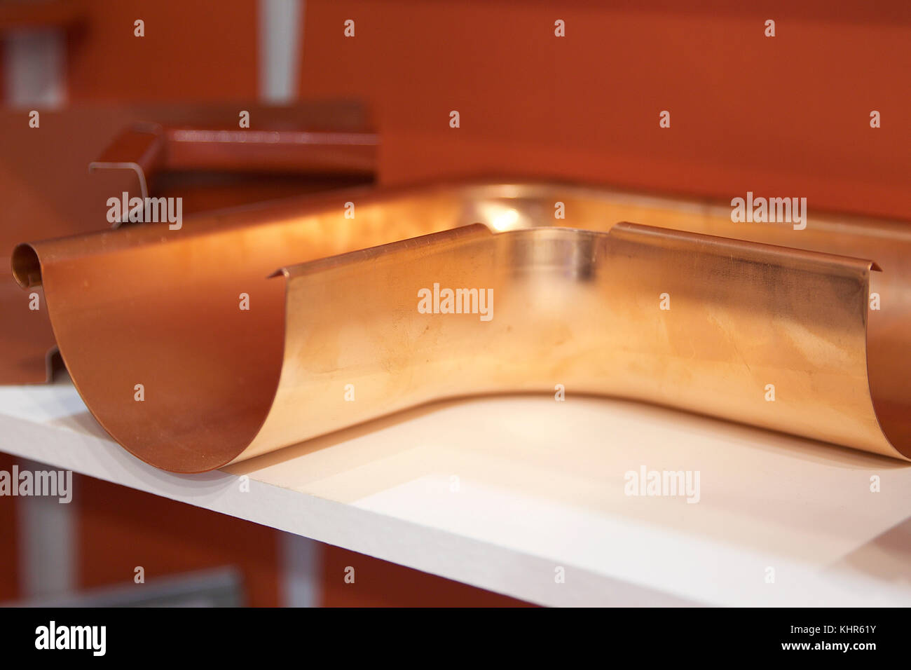Bent copper profile for drainage system, element Stock Photo - Alamy