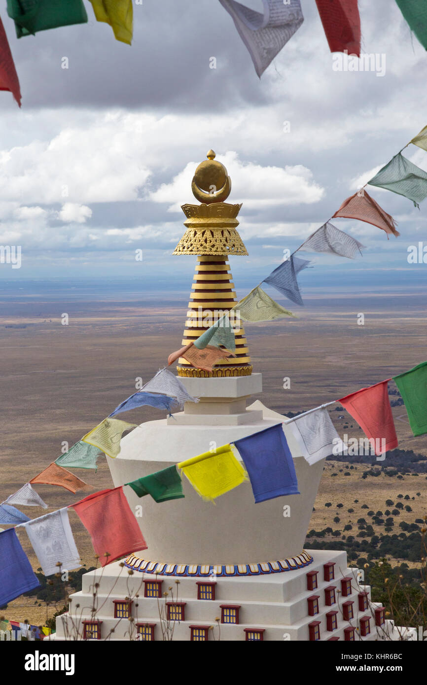 "Stupa surrounded by prayer flags, Karma Thegsum Tashi Gomang, San Luis ...