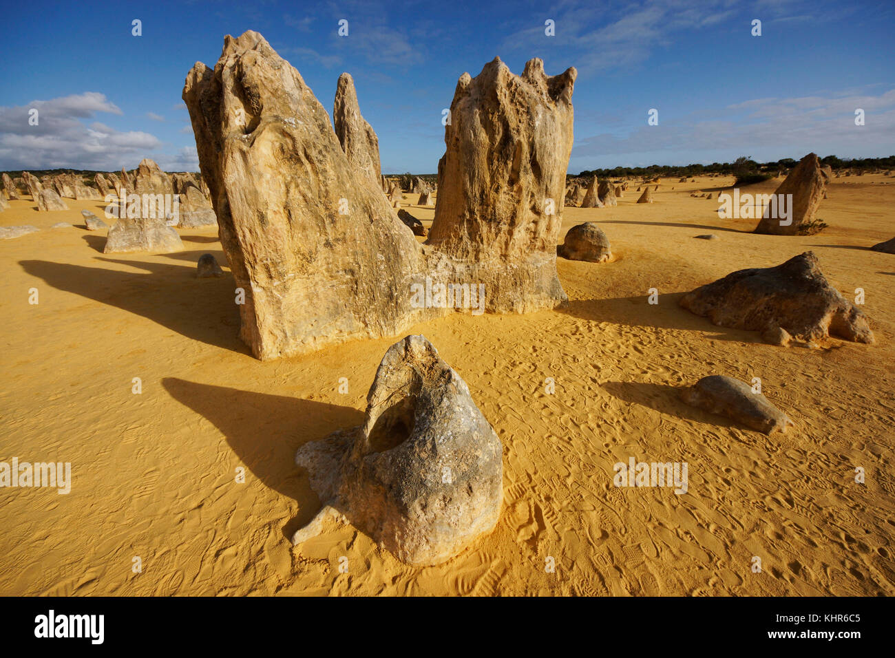 Eroded limestone pinnacles, Pinnacle Desert, Nambung National Park ...