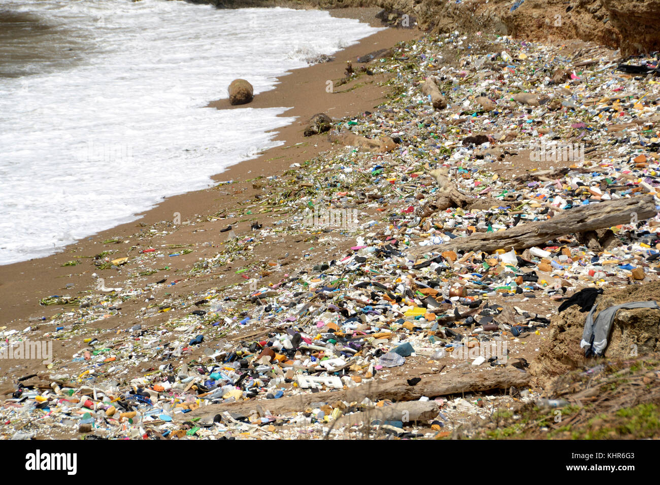 Polluted beach, Dominican Republic, Caribbean Stock Photo - Alamy