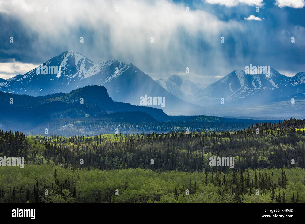 Rainstorm over Alaska Range, Alaska Stock Photo - Alamy