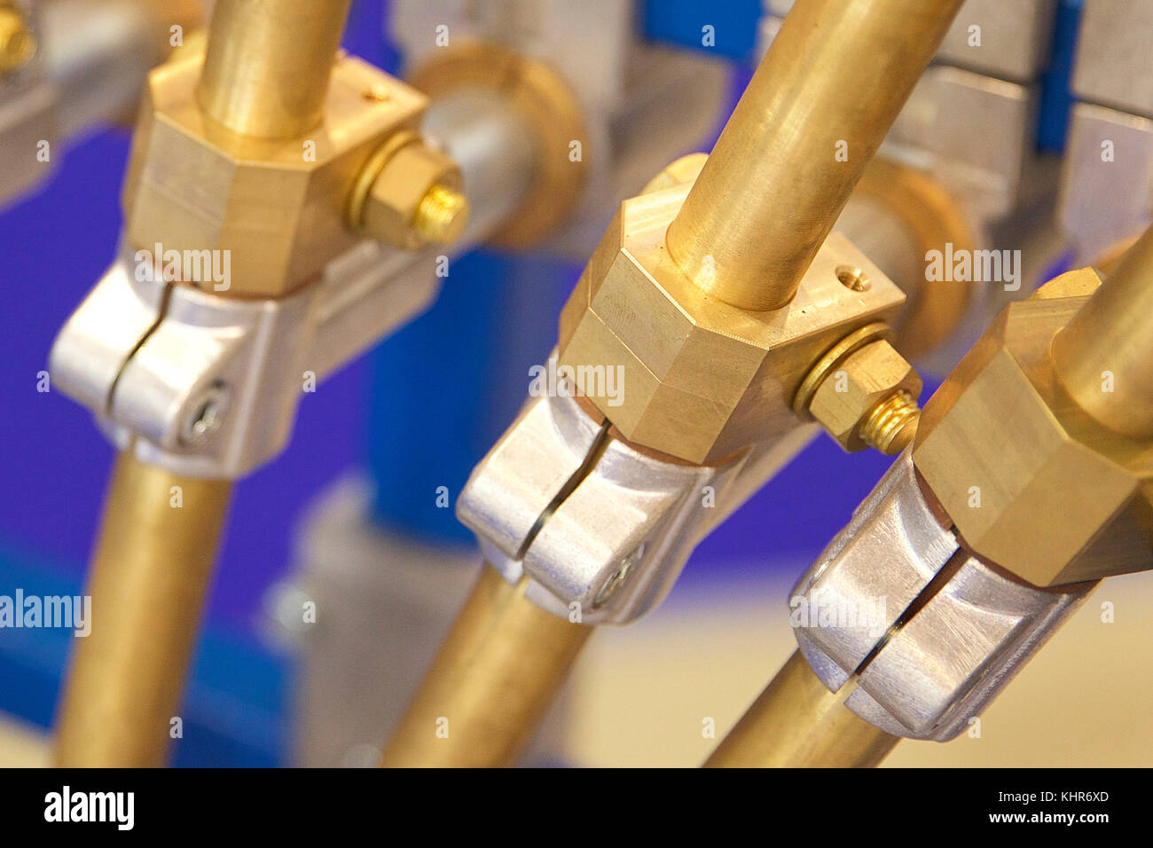 Elements of various industrial fasteners, non-ferrous metal Stock Photo ...