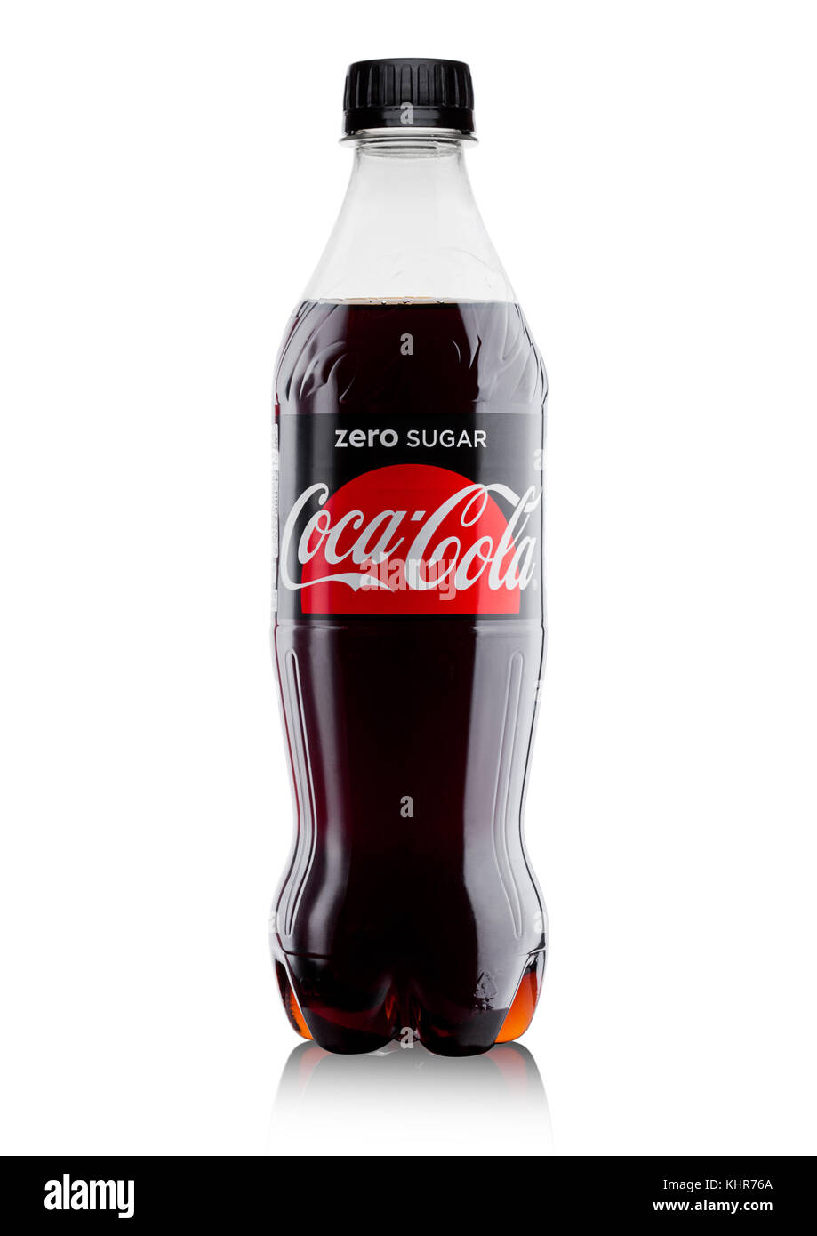 LONDON, UK - November 17, 2017: Bottle of Zero Coca-Cola on White ...