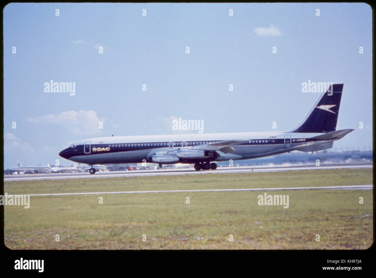BOAC Airlines Boeing 707-436 Commercial Jet Taking off from Runway ...