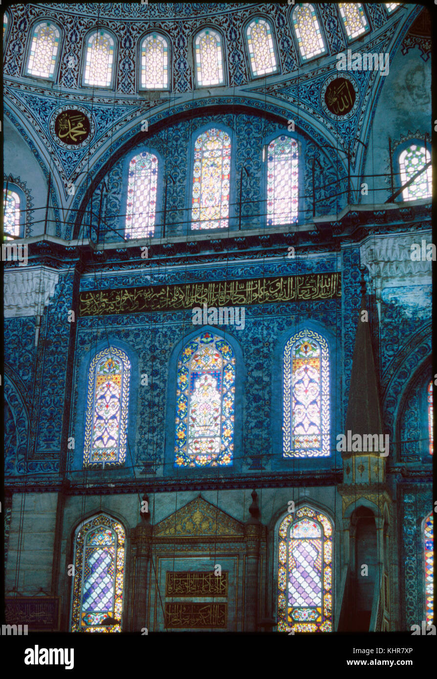 Stained Glass Windows, Blue Mosque, Istanbul, Turkey, 1965 Stock Photo ...