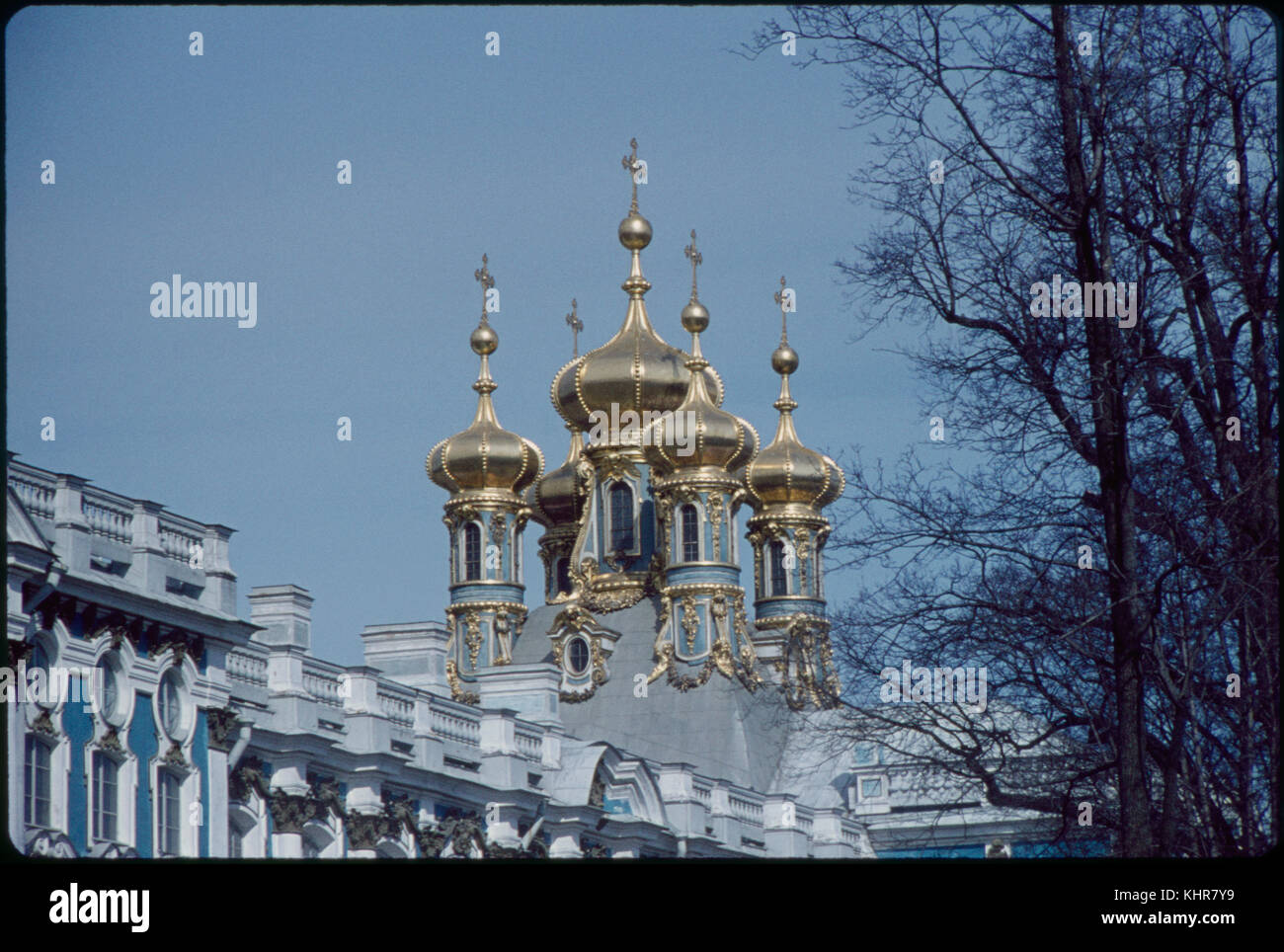 Gilded Onion Domes, Catherine Palace, Leningrad (St. Petersburg), U.S.S ... Gilded Onion Domes, Catherine Palace, Leningrad (St. Petersburg), U.S.S ...