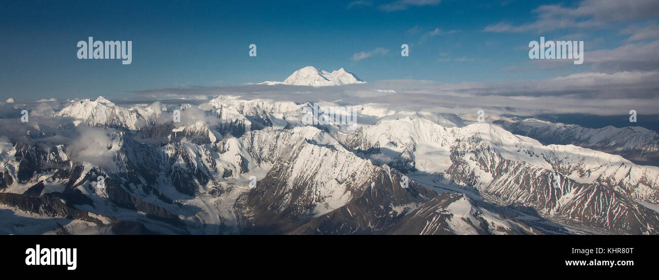 Mount Denali and Alaska Range, Denali National Park, Alaska Stock Photo ...