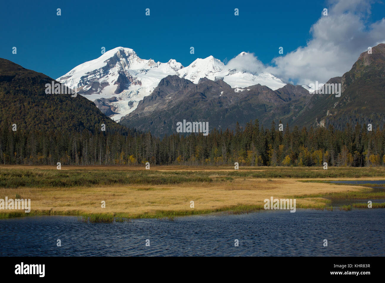 Mount Iliamna above Chinitna Bay, Lake Clark National Park, Alaska ...