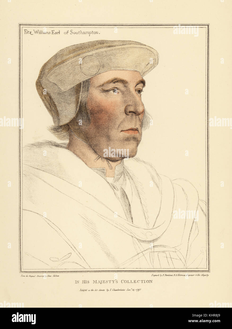 William Fitzwilliam, 1st Earl of Southampton (1490-1542). Handcoloured ...
