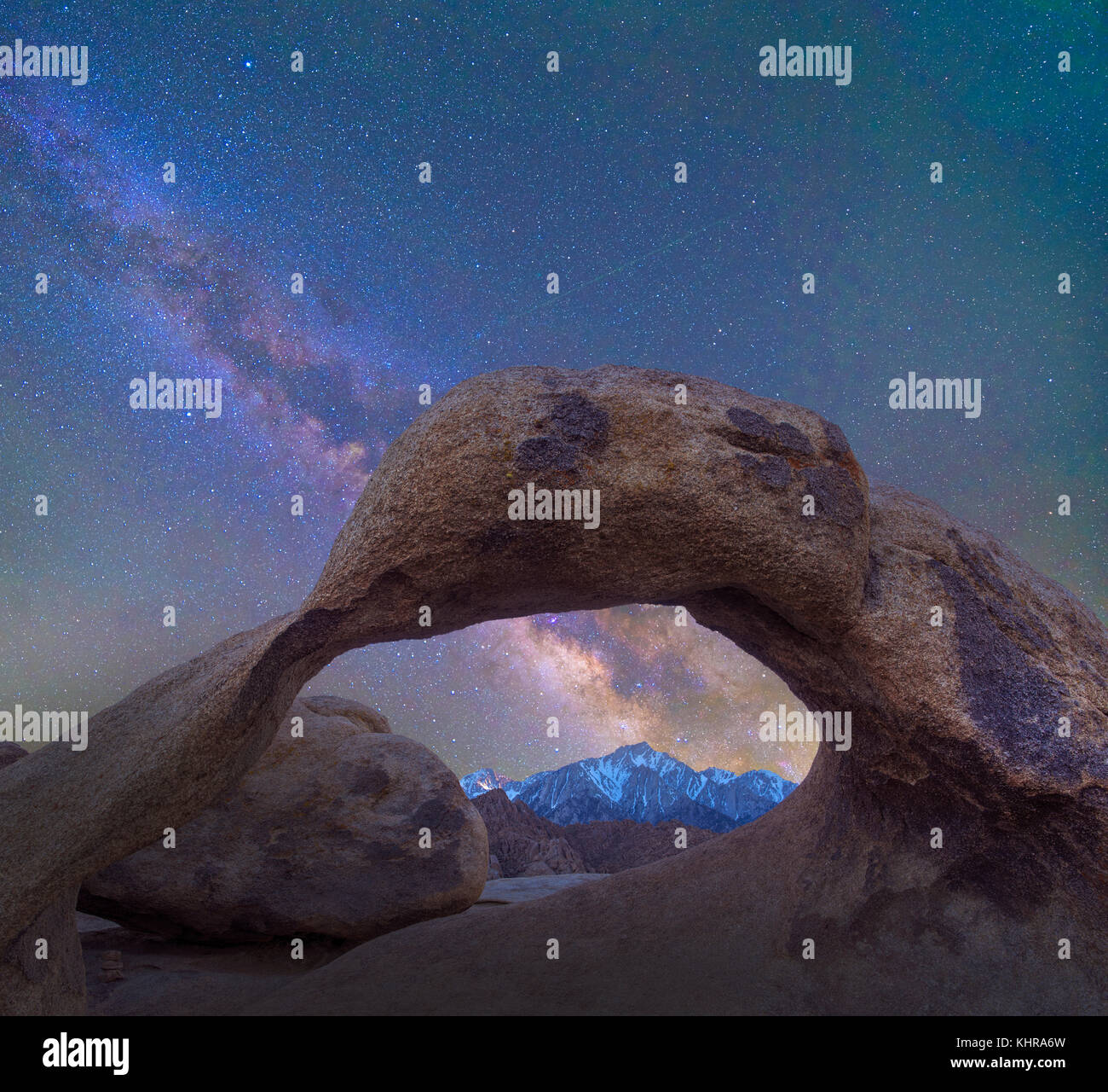 Arch And Milky Way Alabama Hills Sierra Nevada California Stock