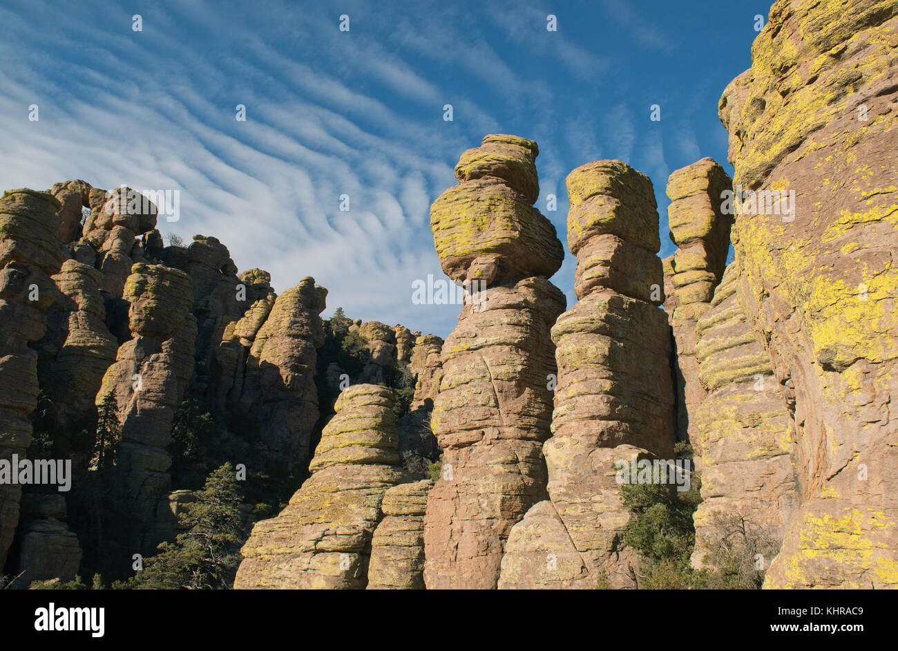 Rock formations and clouds, Chiricahua National Monument, Arizona Stock ...