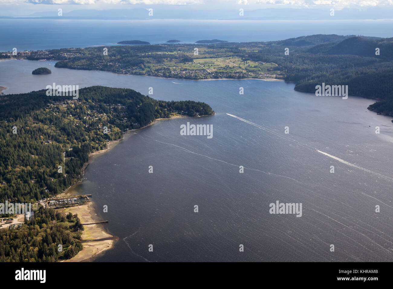 Sechelt Inlet, Sunshine Coast, BC, Canada. Viewed from an Aerial ...