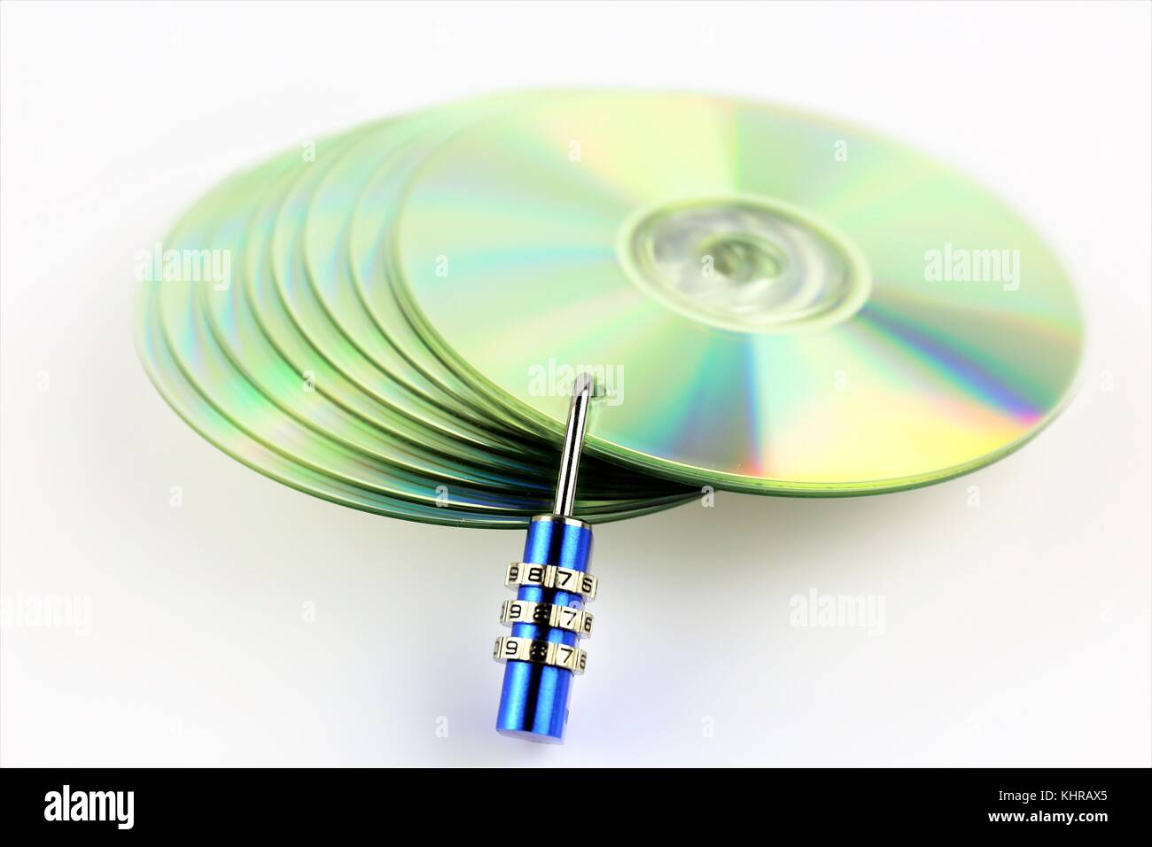An concept Image of a cd and a lock - data security Stock Photo - Alamy