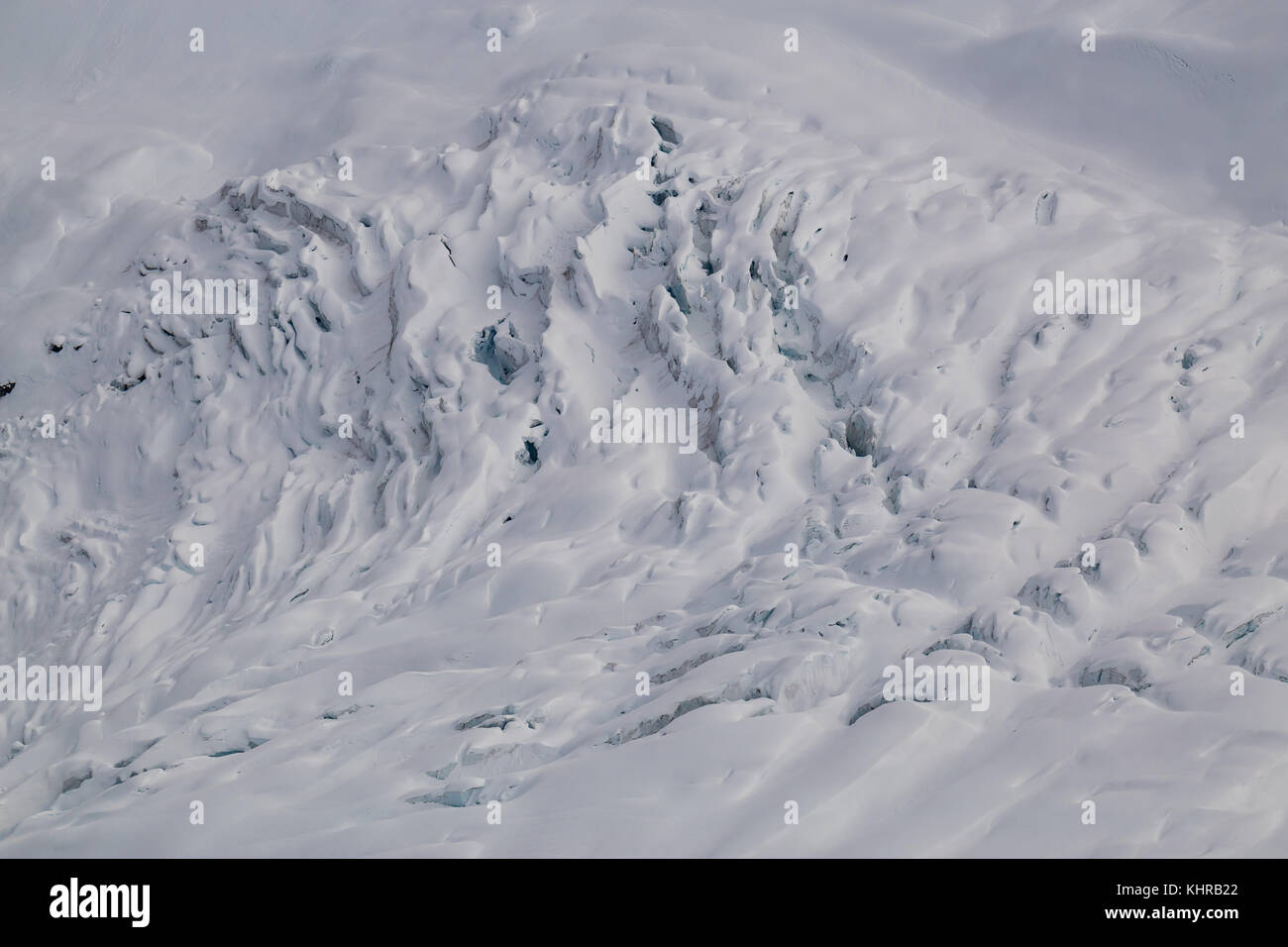 Crevasse on top of a remote glacier mountain in British Columbia ...