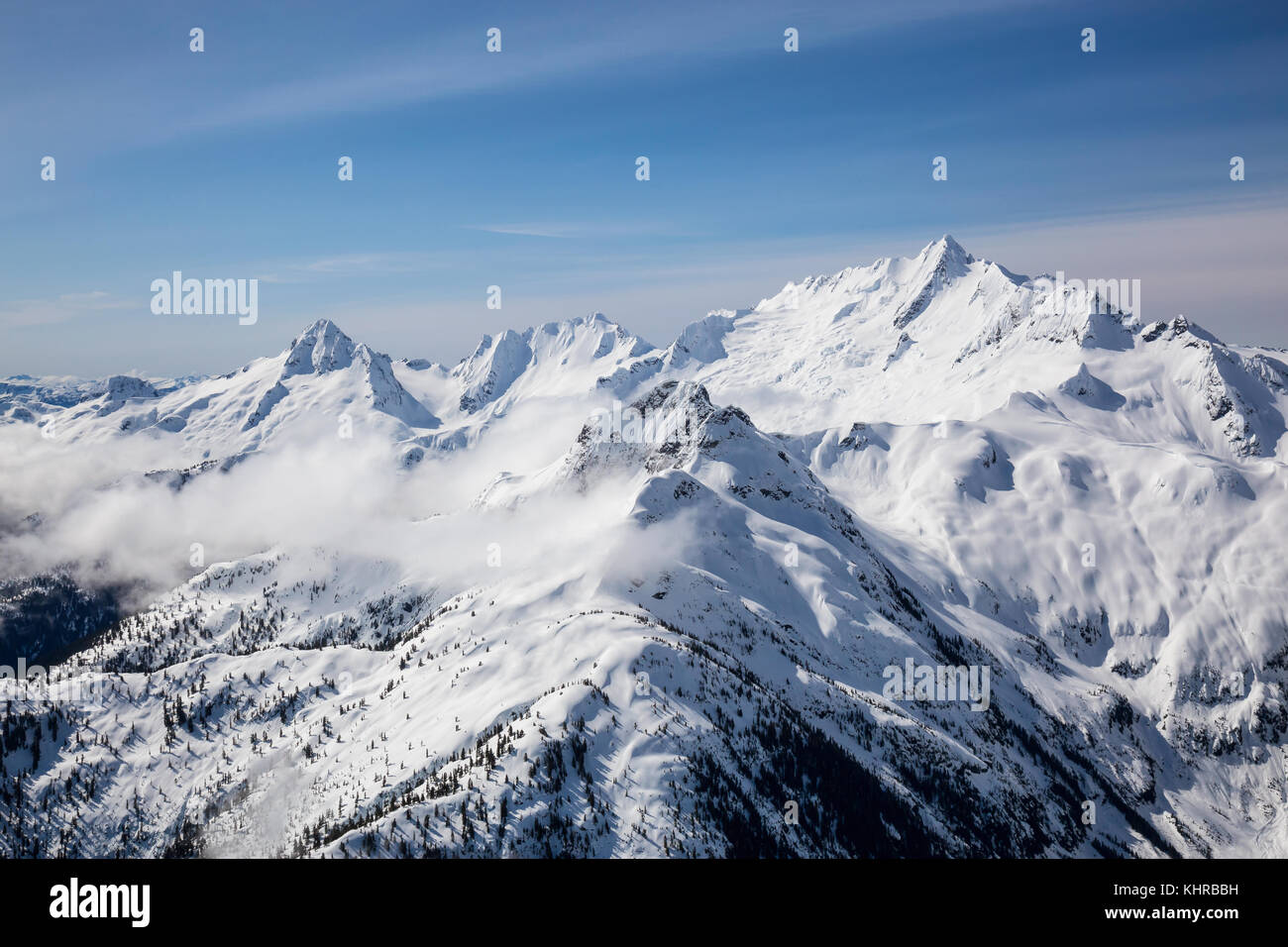 Aerial landscape view of Tantalus Range. Taken near Squamish North from ...