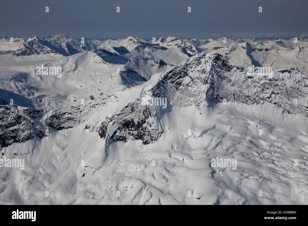 Aerial landscape view of the mountains. Taken far remote North West ...
