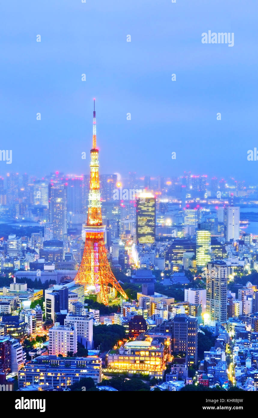 View of the Tokyo skyline at night Stock Photo - Alamy